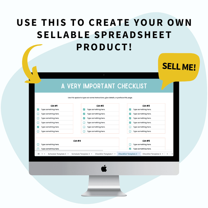 Digital Product Starter Spreadsheet Template